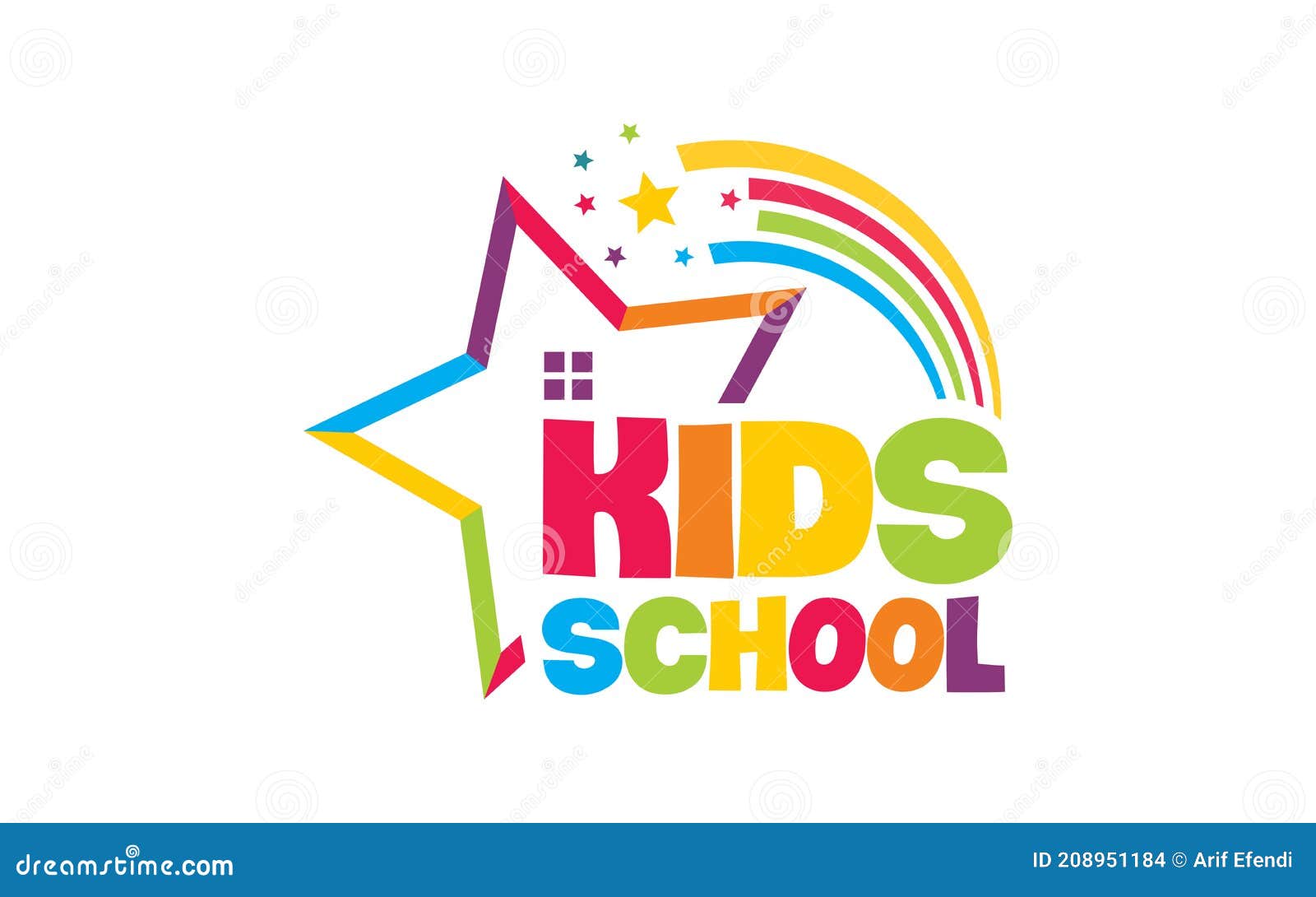 Illustration Vector Graphic of Kids School Elementary Colour Full Logo ...