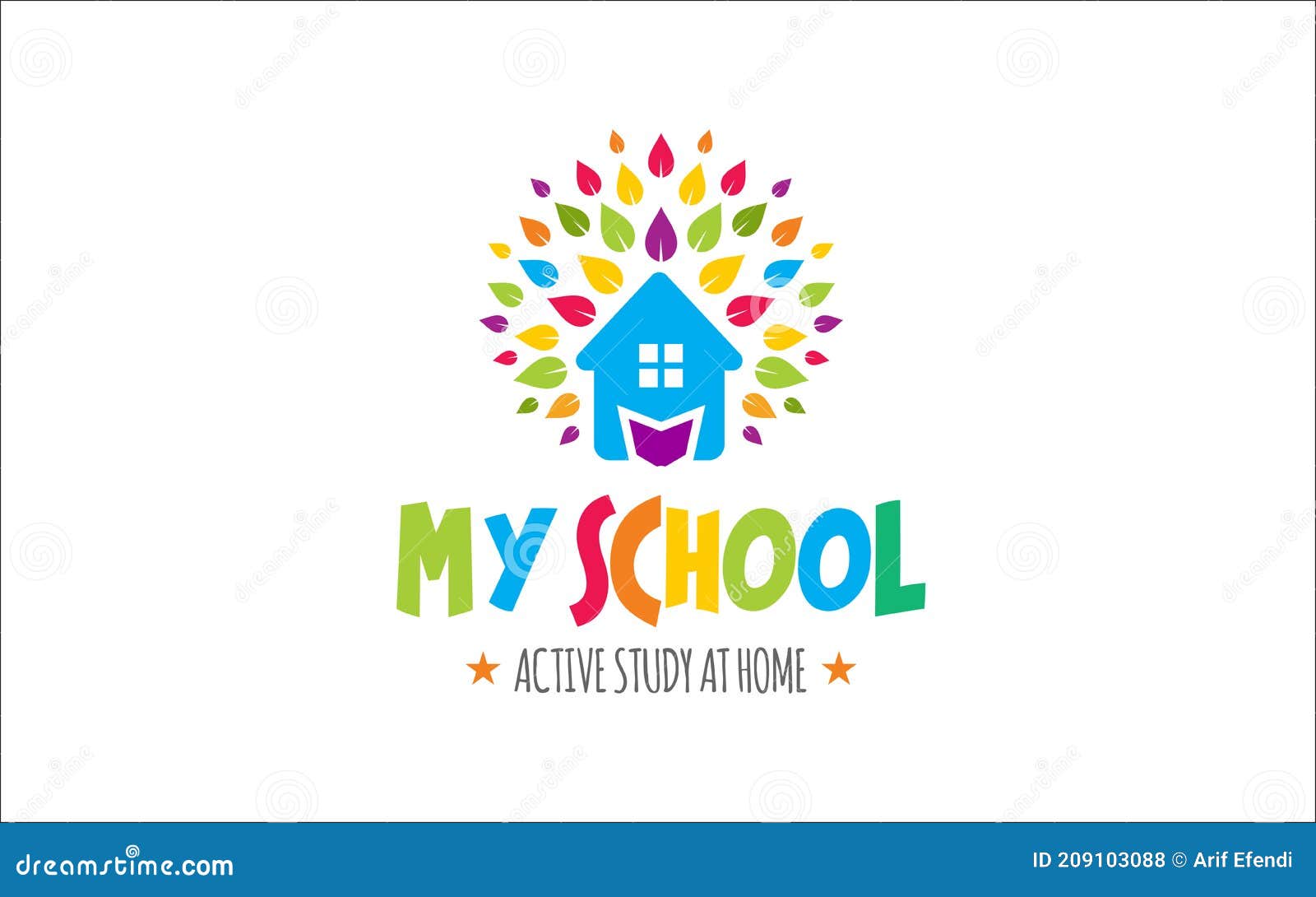 Illustration Vector Graphic of Kids School Elementary Colour Full Logo ...