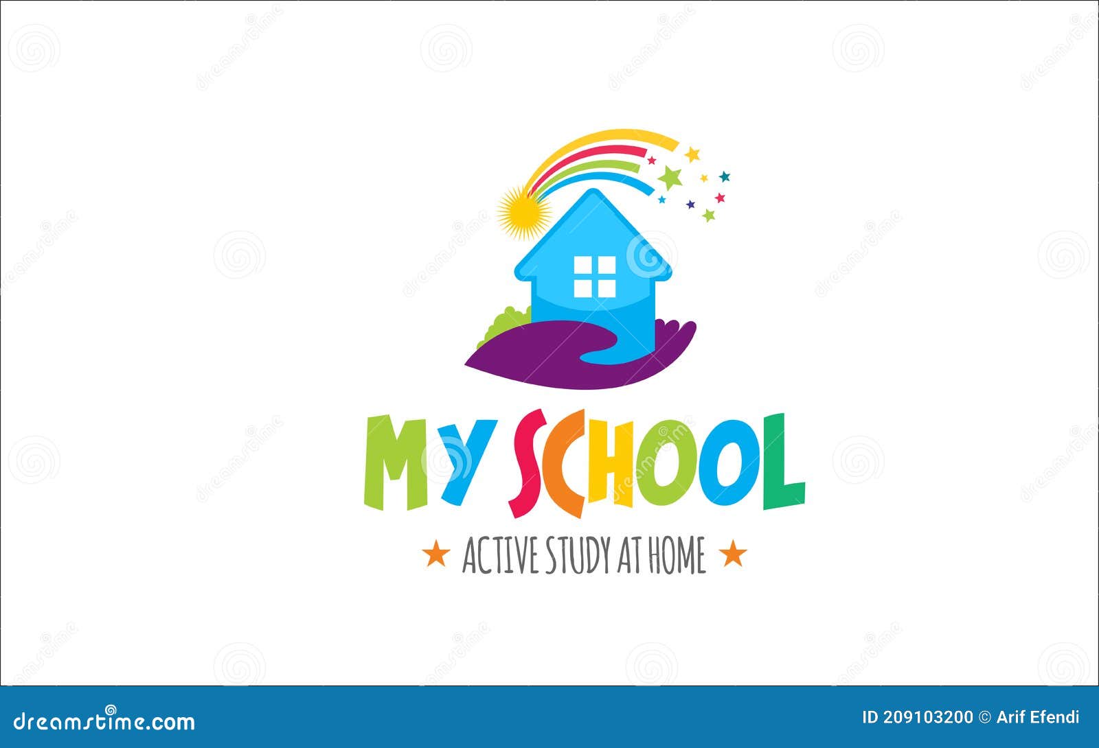 Illustration Vector Graphic of Kids School Elementary Colour Full Logo ...