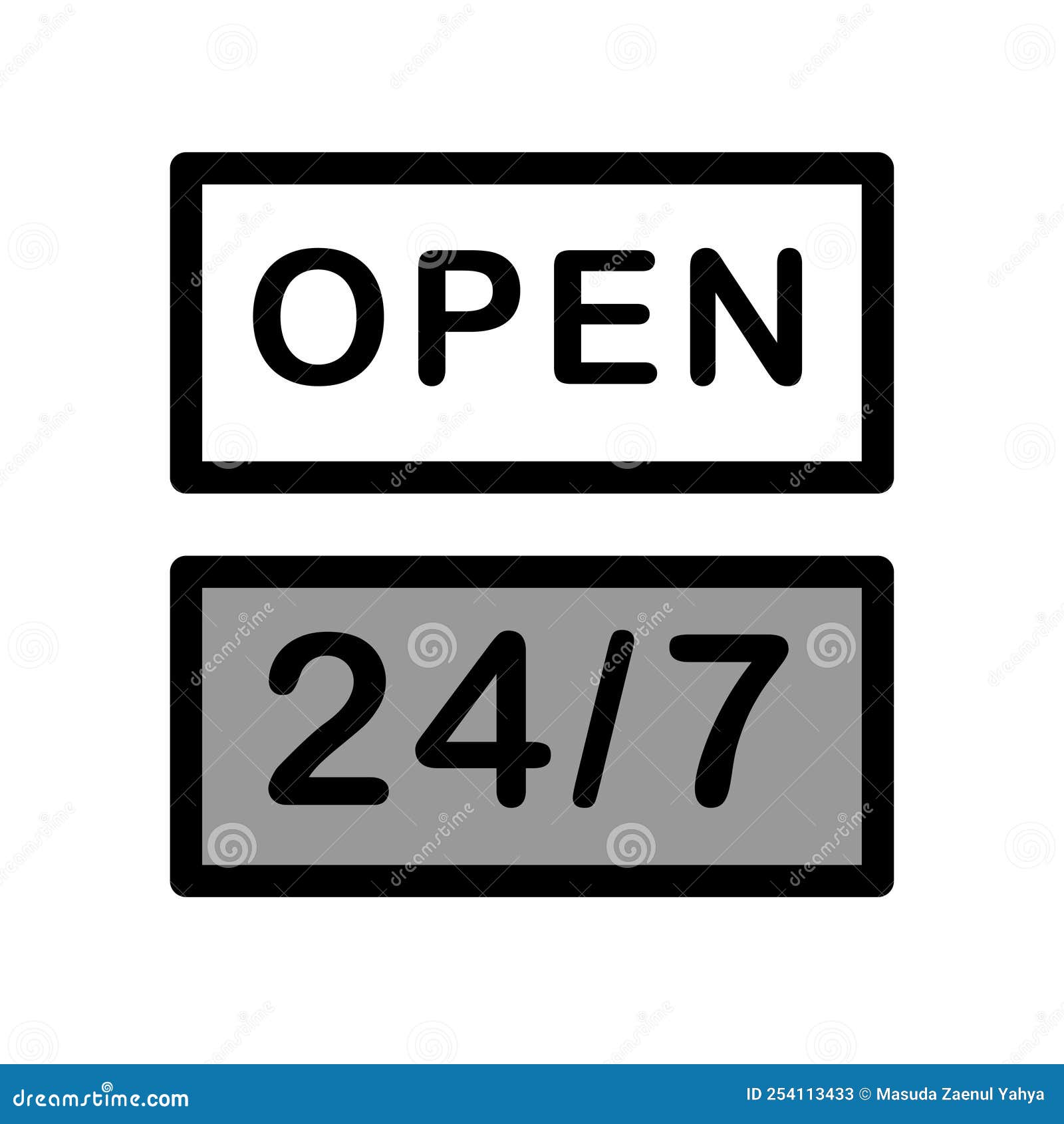 Illustration Vector Graphic of 24 7 Label Icon Stock Vector ...