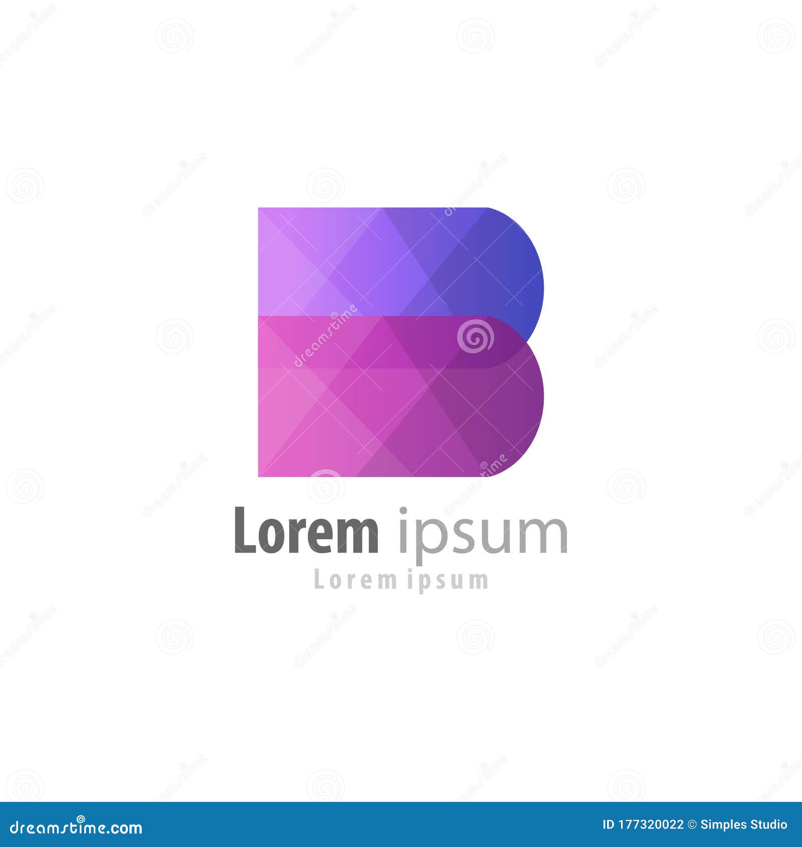 Vector Graphic Letter B Purple Logo Gradation Design Stock Illustration ...
