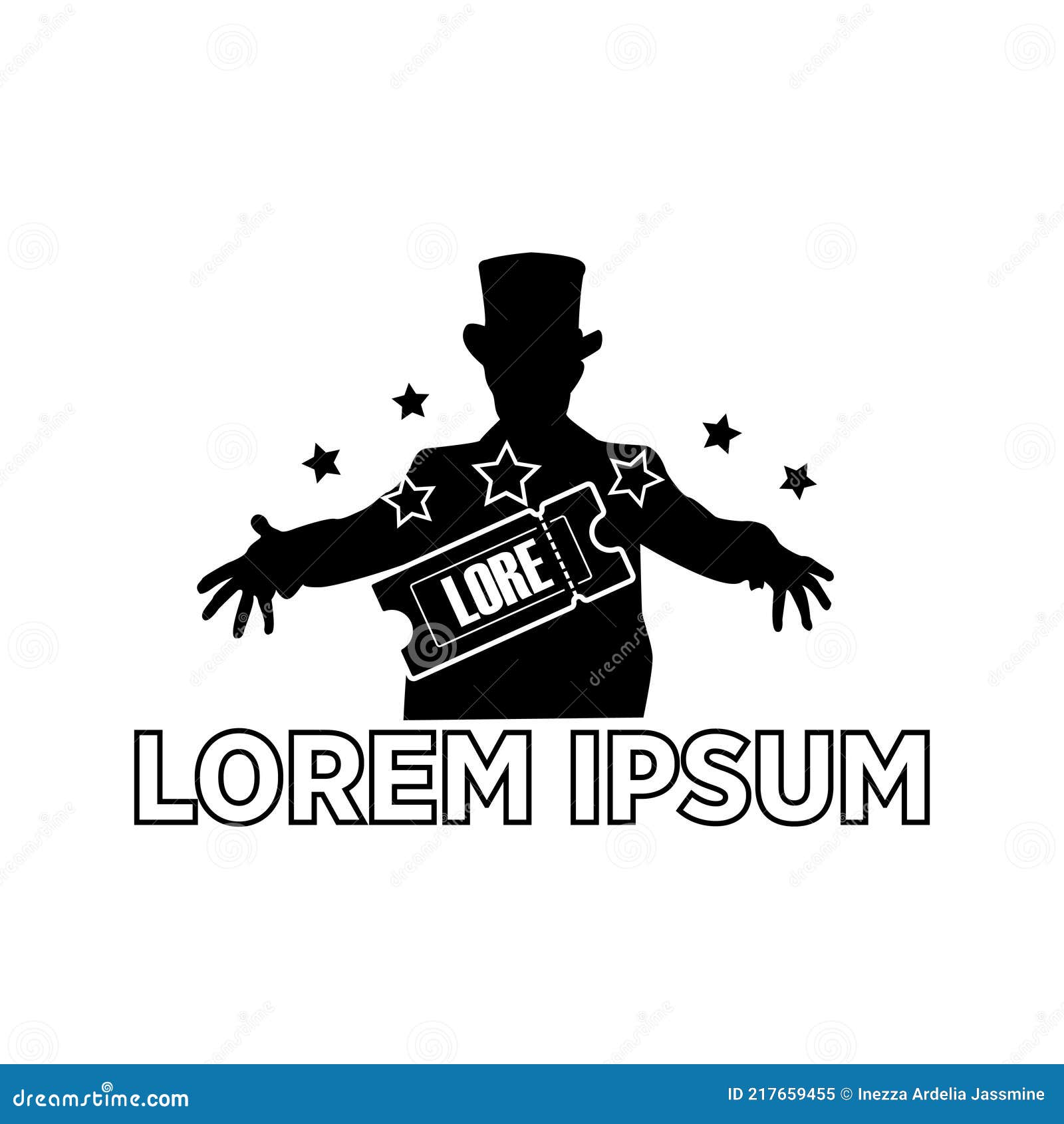 Magician Logo Design With Two Hand And Wings Concepts. Cartoon Vector ...