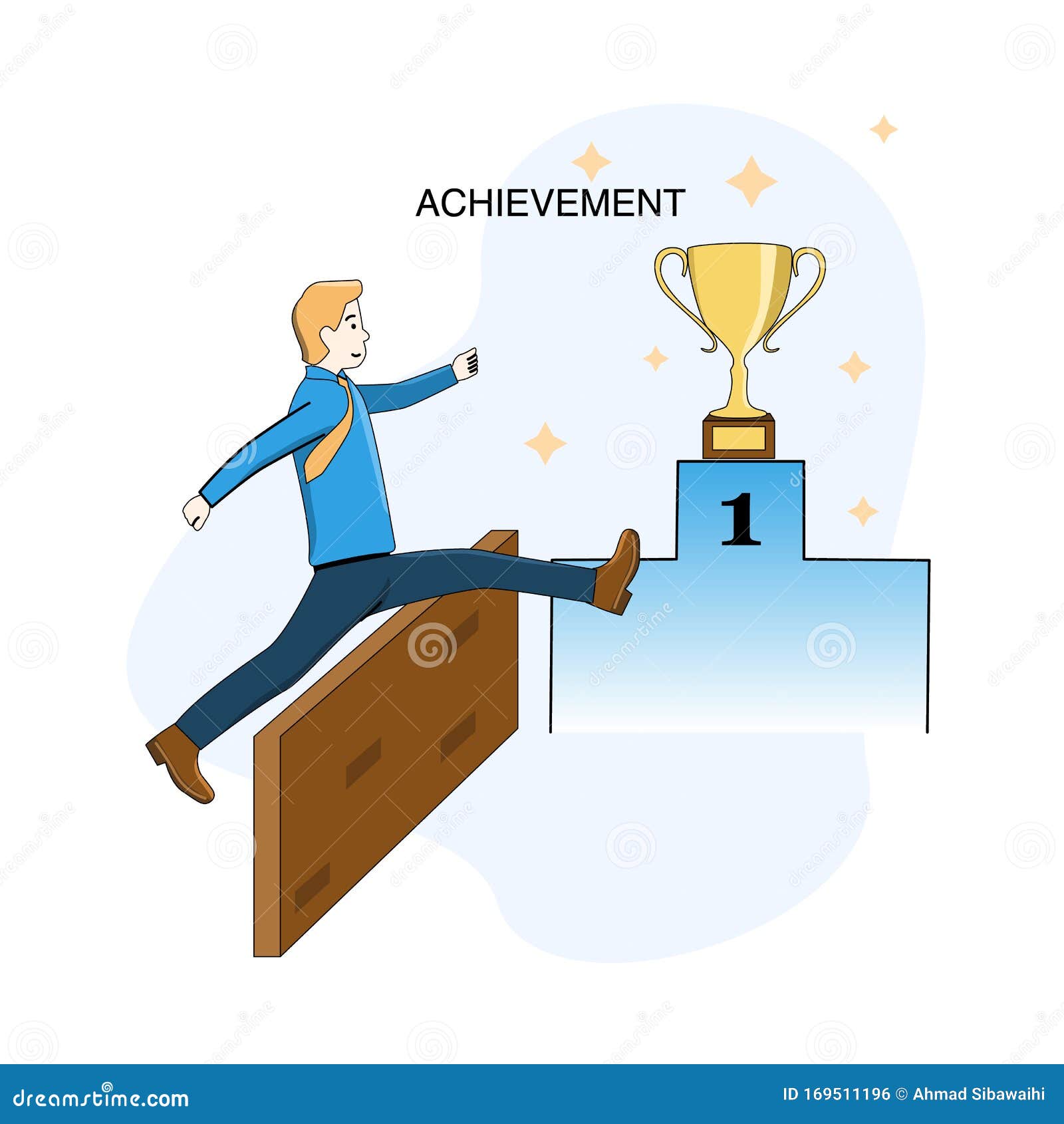 Illustration Vector Graphic Man Achieve the Target for Web and Poster ...