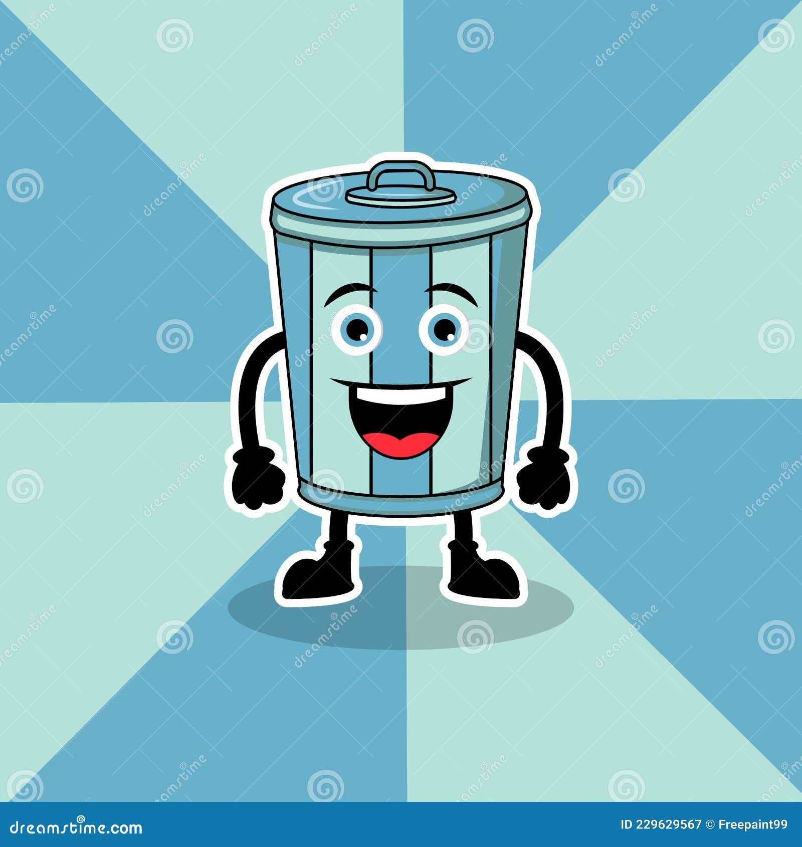 Illustration Vector Graphic of Mascot Funny Garbage Can, Design ...