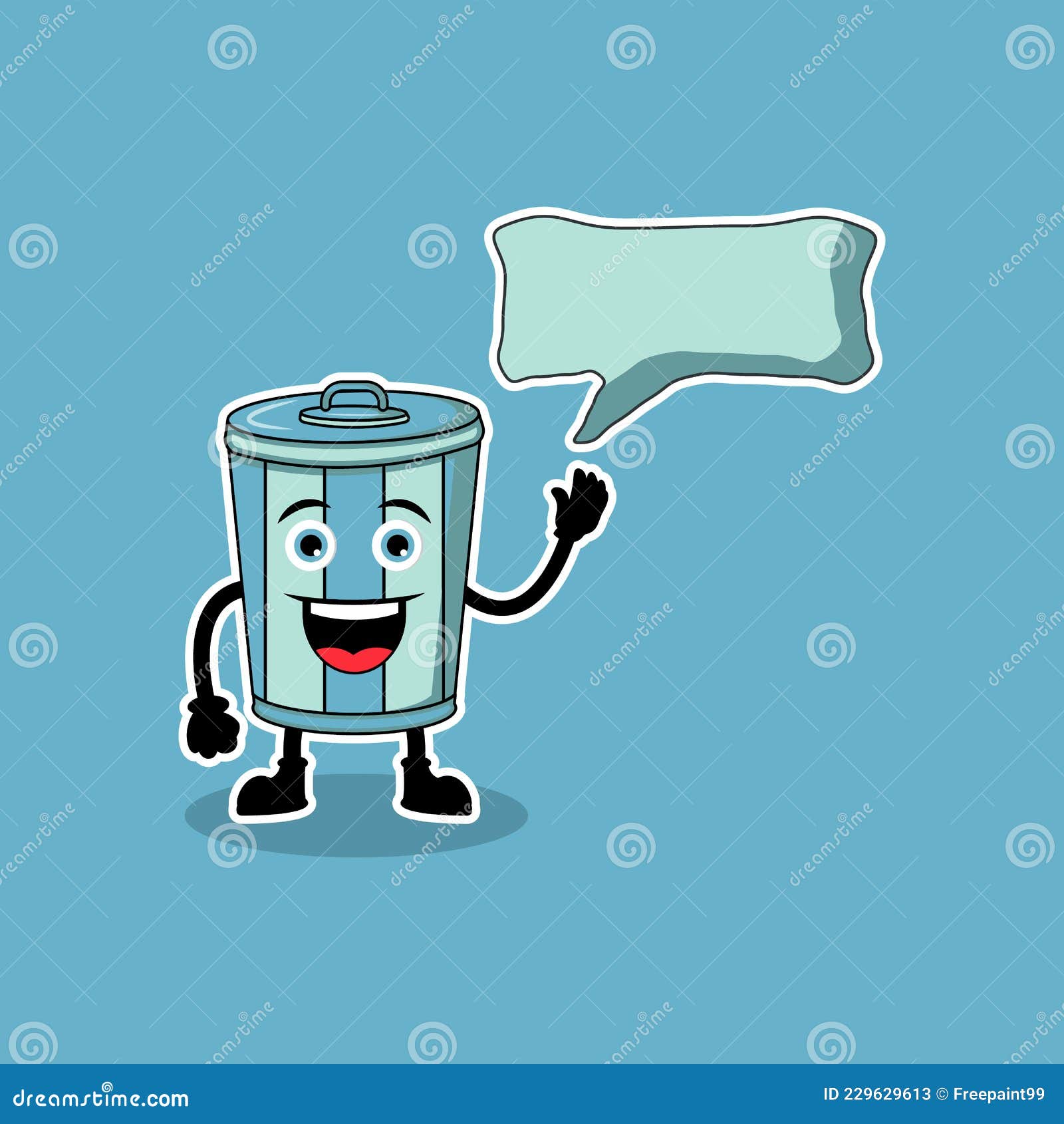 Illustration Vector Graphic of Mascot Funny Garbage Can, Design ...