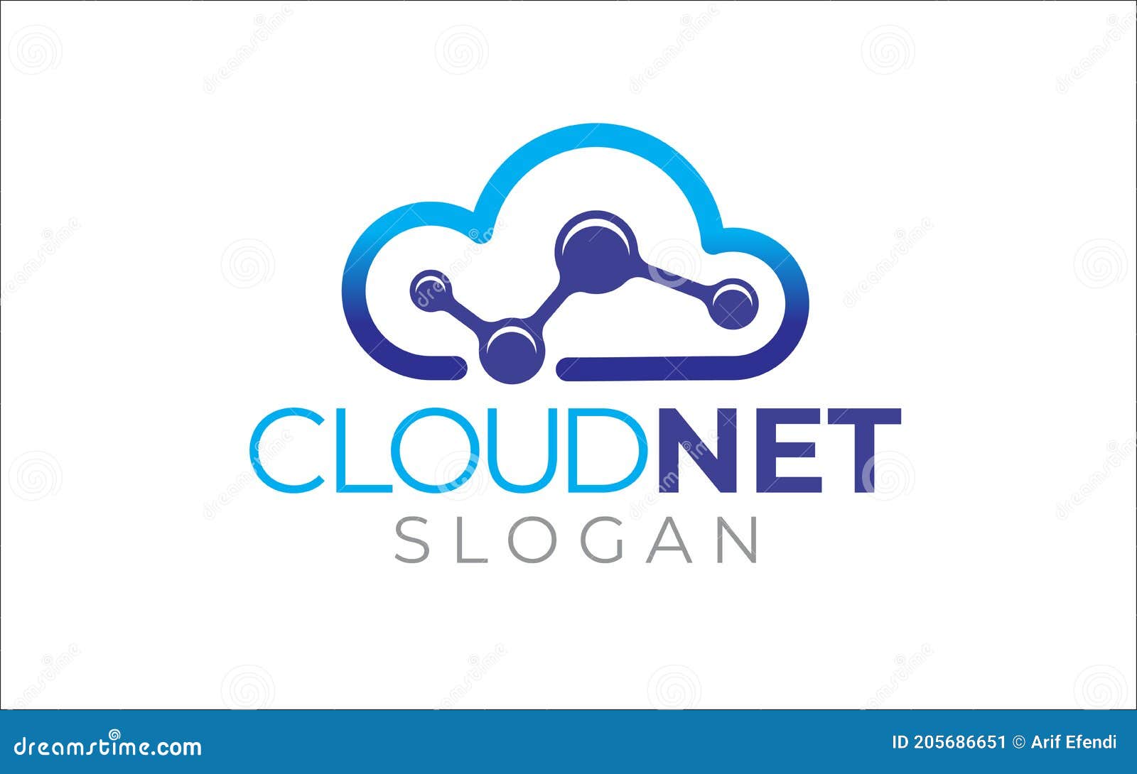 Illustration Vector Graphic of Network Data Cloud Logo Design Template ...