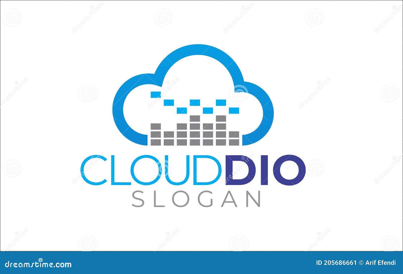 Illustration Vector Graphic of Network Data Cloud Logo Design Template ...