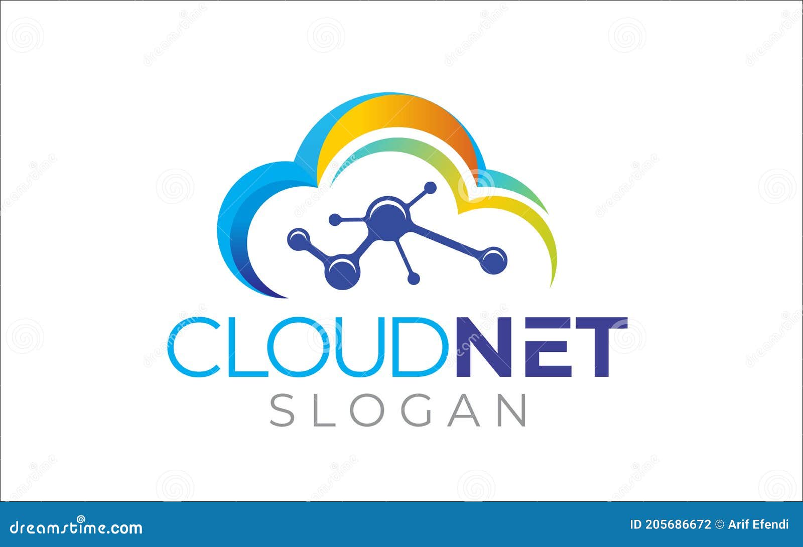 Illustration Vector Graphic of Network Data Cloud Logo Design Template ...