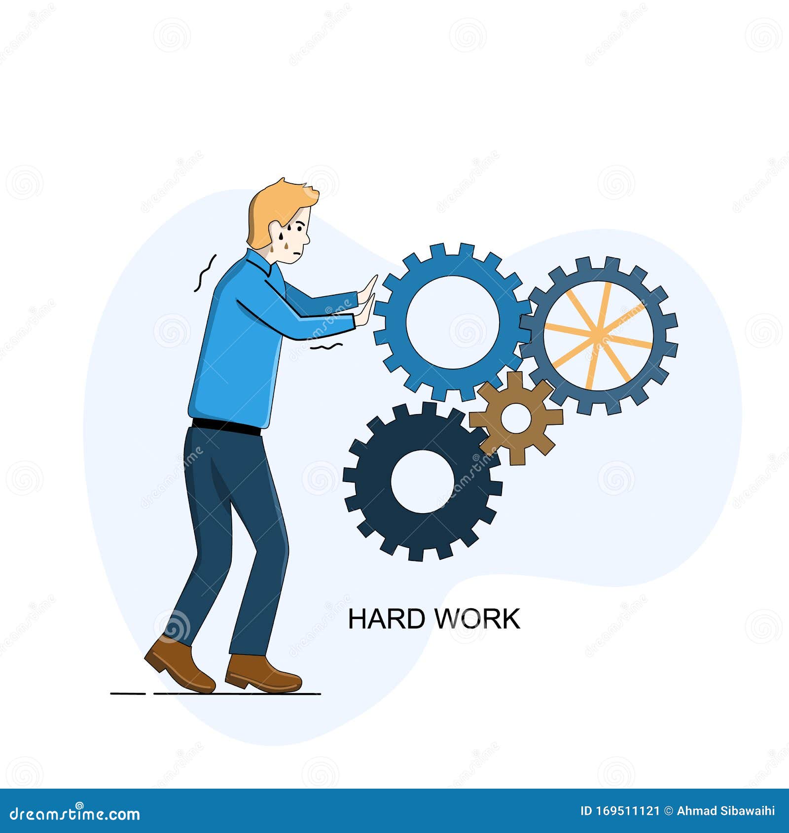 Illustration Vector Graphic People Hardwork for Web and Poster Stock ...