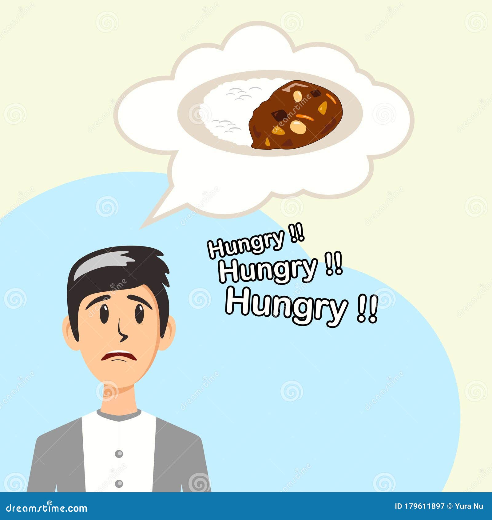 Illustration Vector Graphic of People Hungry for Lunch Stock Vector ...