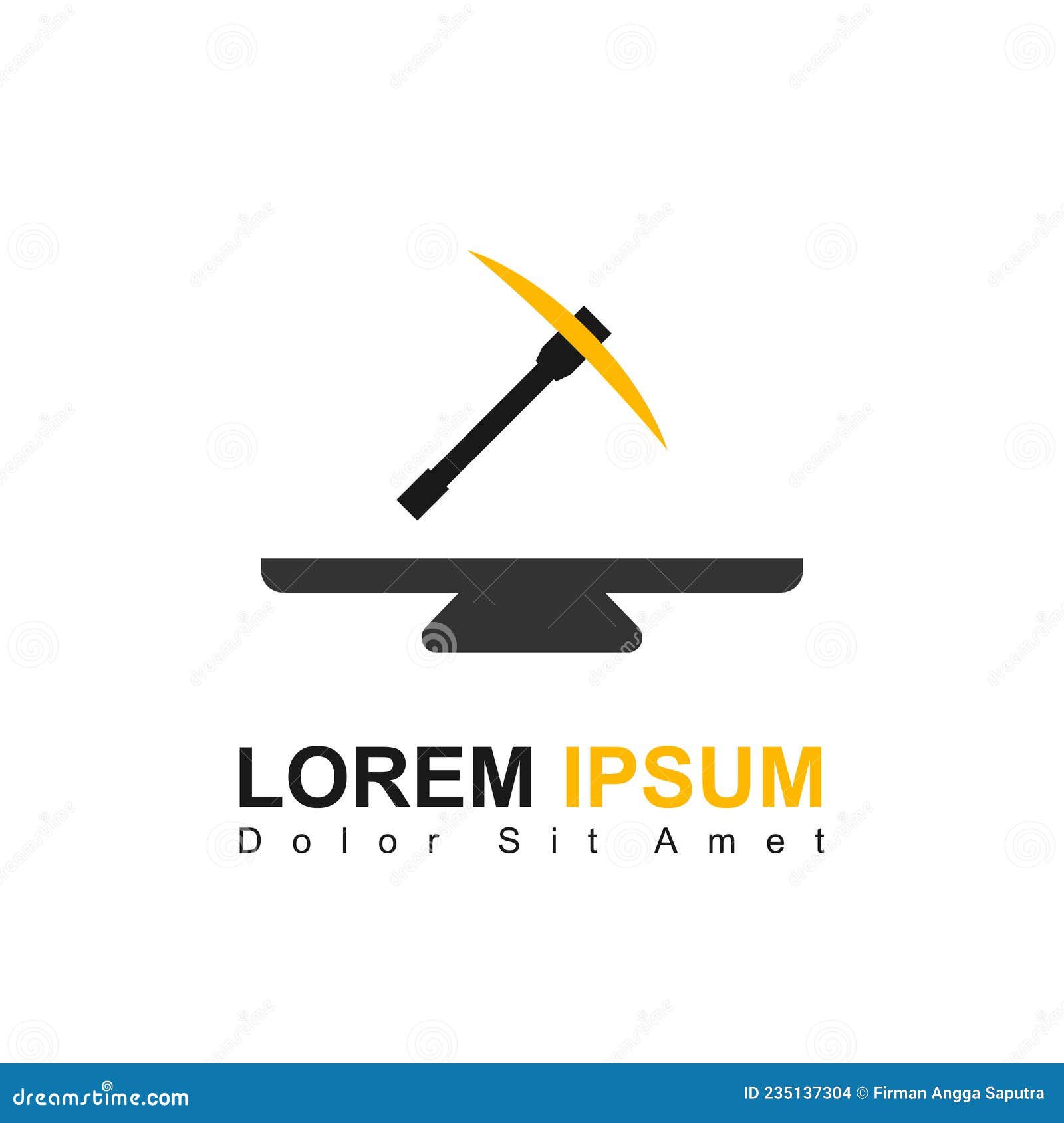 Pickaxe Logo Vector Icon Symbol Illustration Design Template, Mining ...