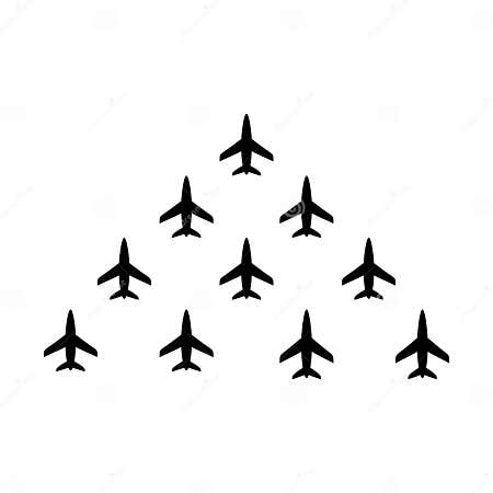 Plane Formation Icon, Illustration Design Template Stock Vector ...
