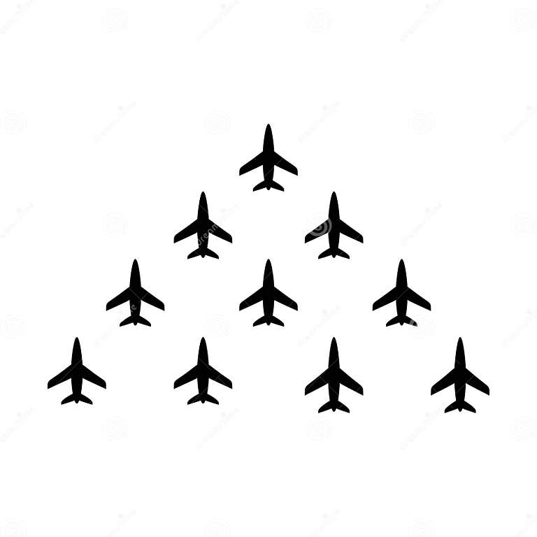 Plane Formation Icon, Illustration Design Template Stock Vector ...