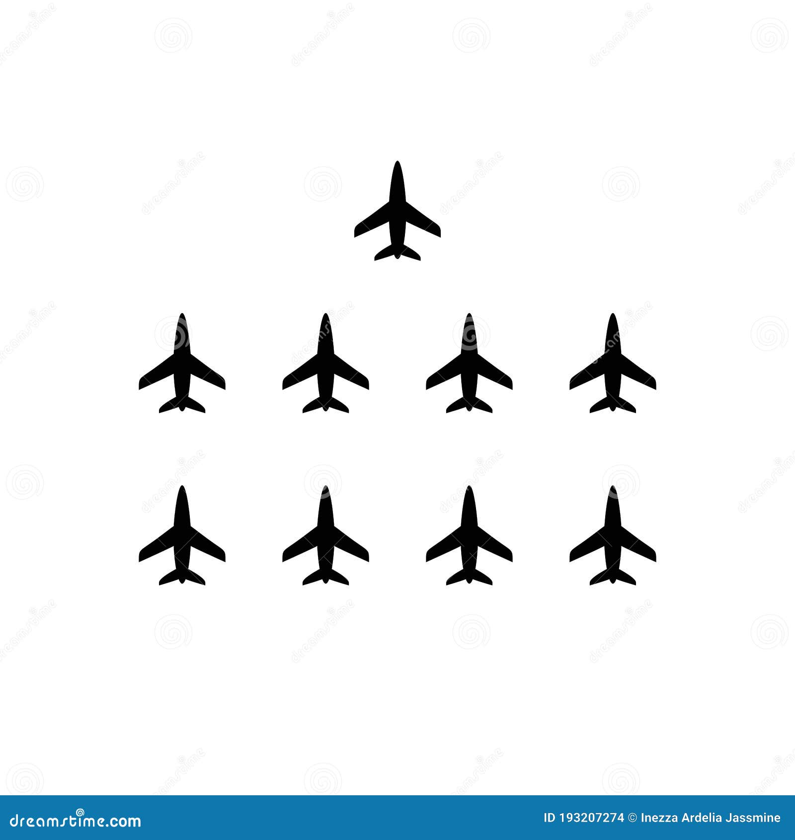 Plane Formation Icon, Illustration Design Template Stock Vector ...