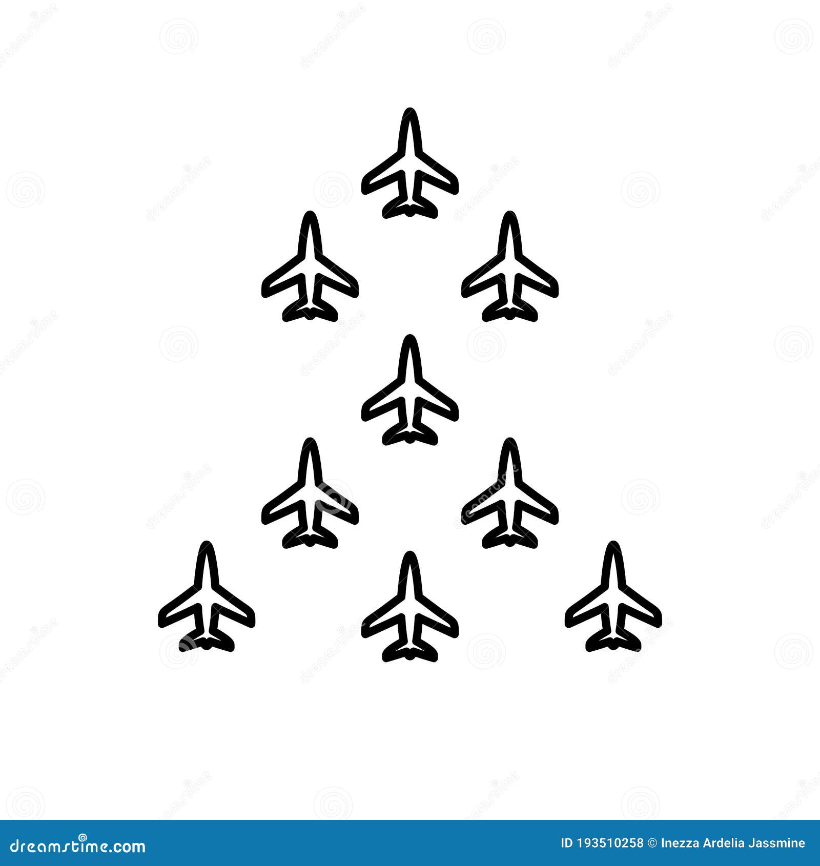Plane Formation Icon, Illustration Design Template Stock Vector ...