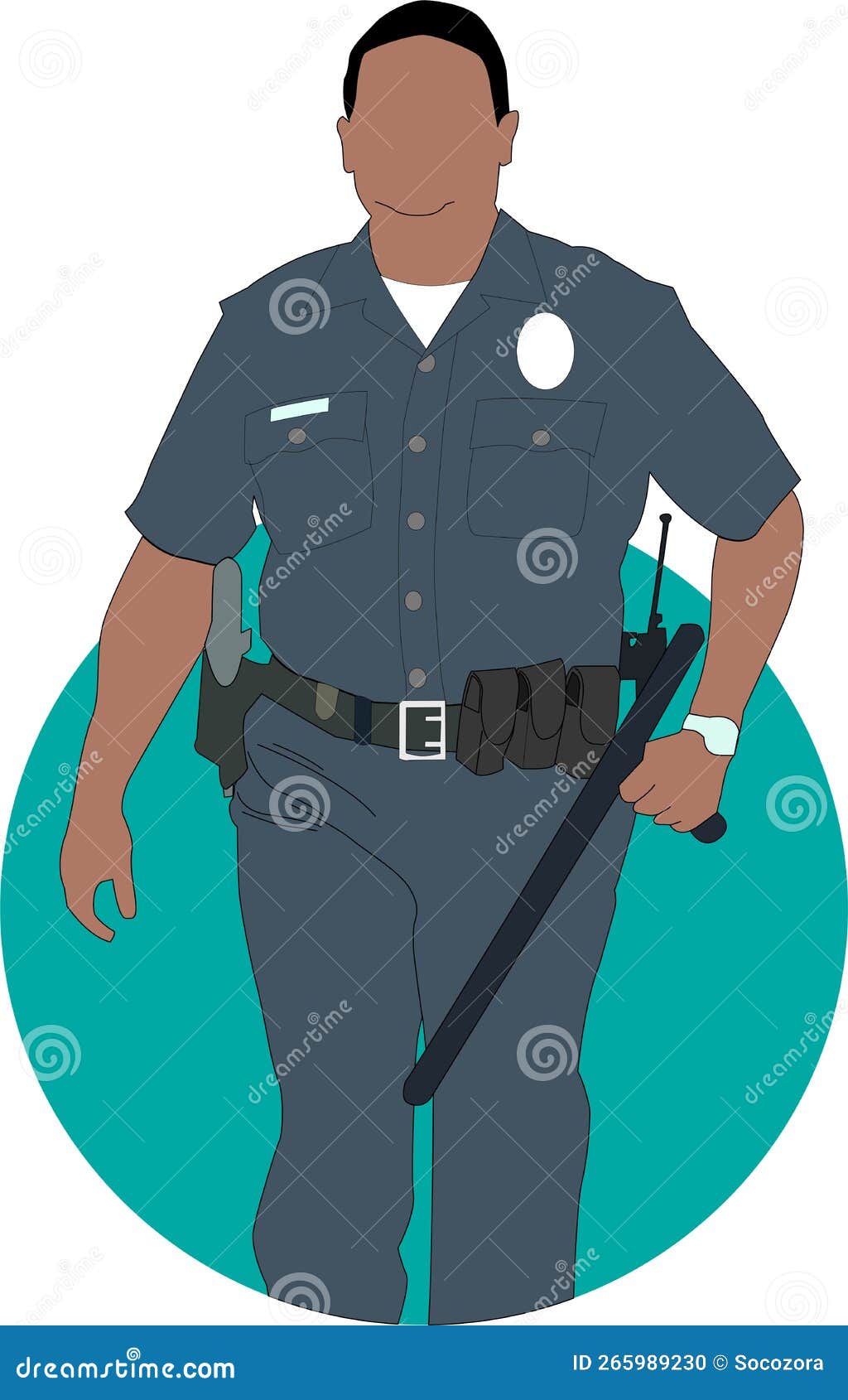 Policeman Vector Flat Illustration Stock Vector - Illustration of ...