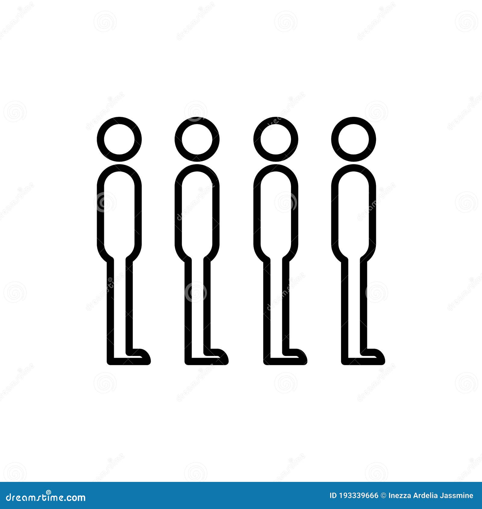 Queue Icon, Symbol Line Design Template Stock Vector - Illustration of ...