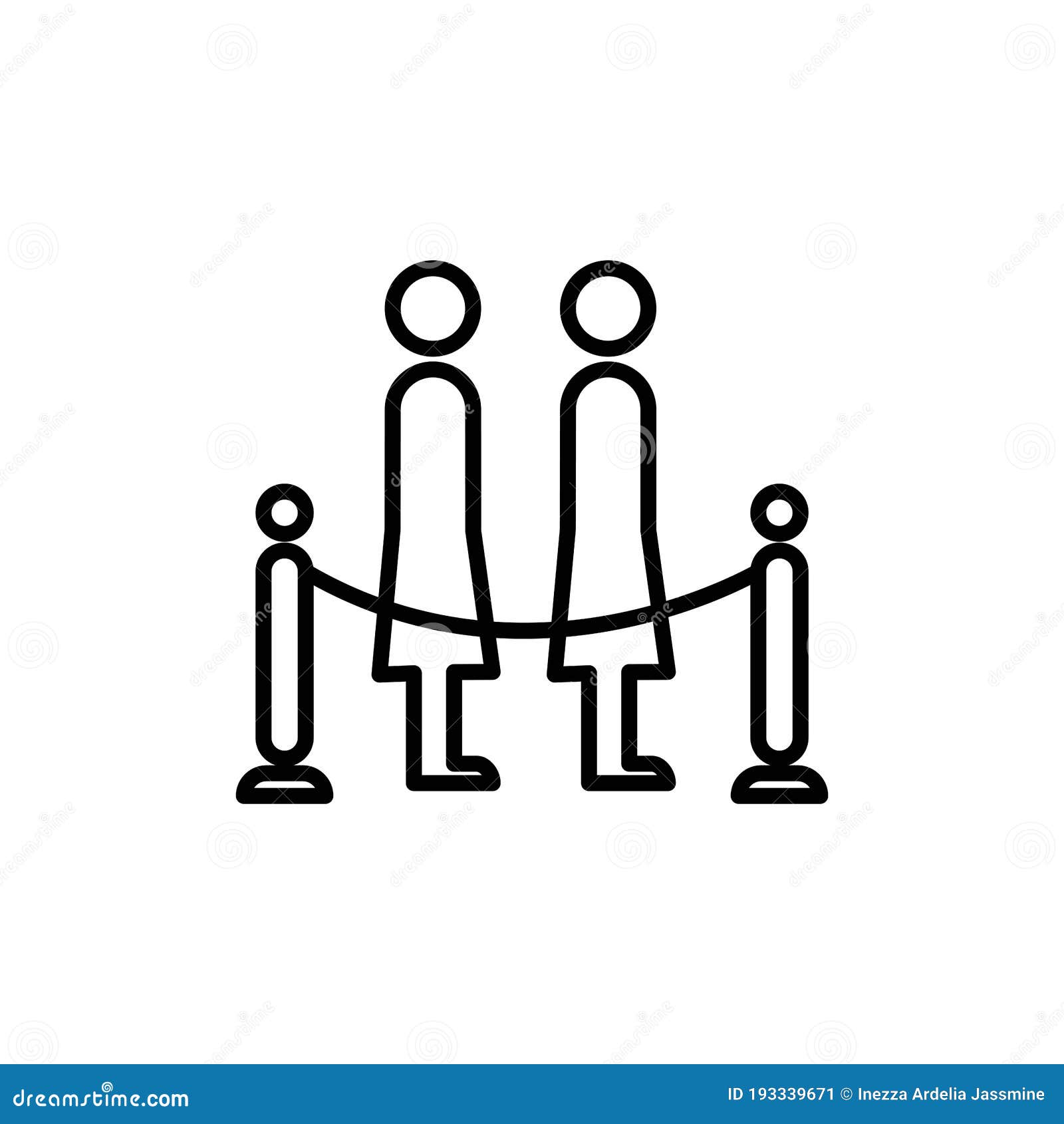 Queue Icon, Symbol Line Design Template Stock Vector - Illustration of ...