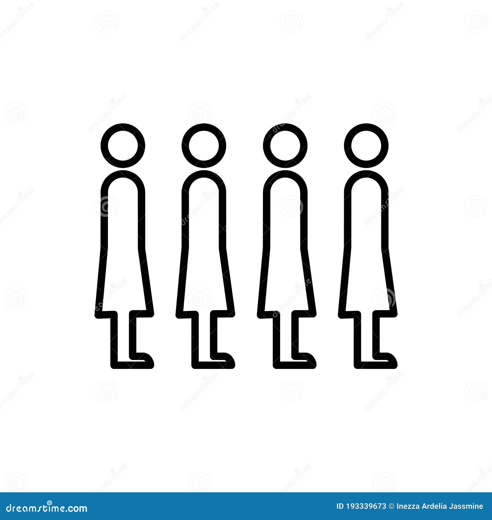 Queue Icon, Symbol Line Design Template Stock Vector - Illustration of ...