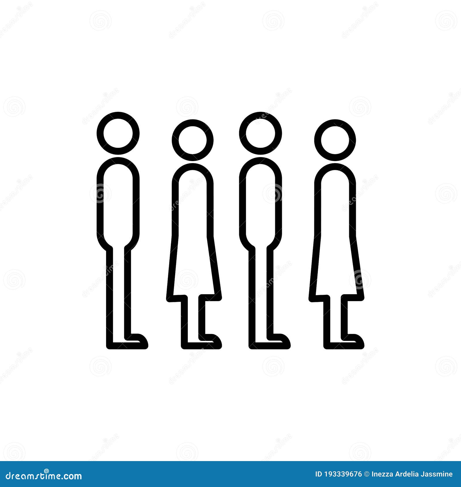 Queue Icon, Symbol Line Design Template Stock Vector - Illustration of ...
