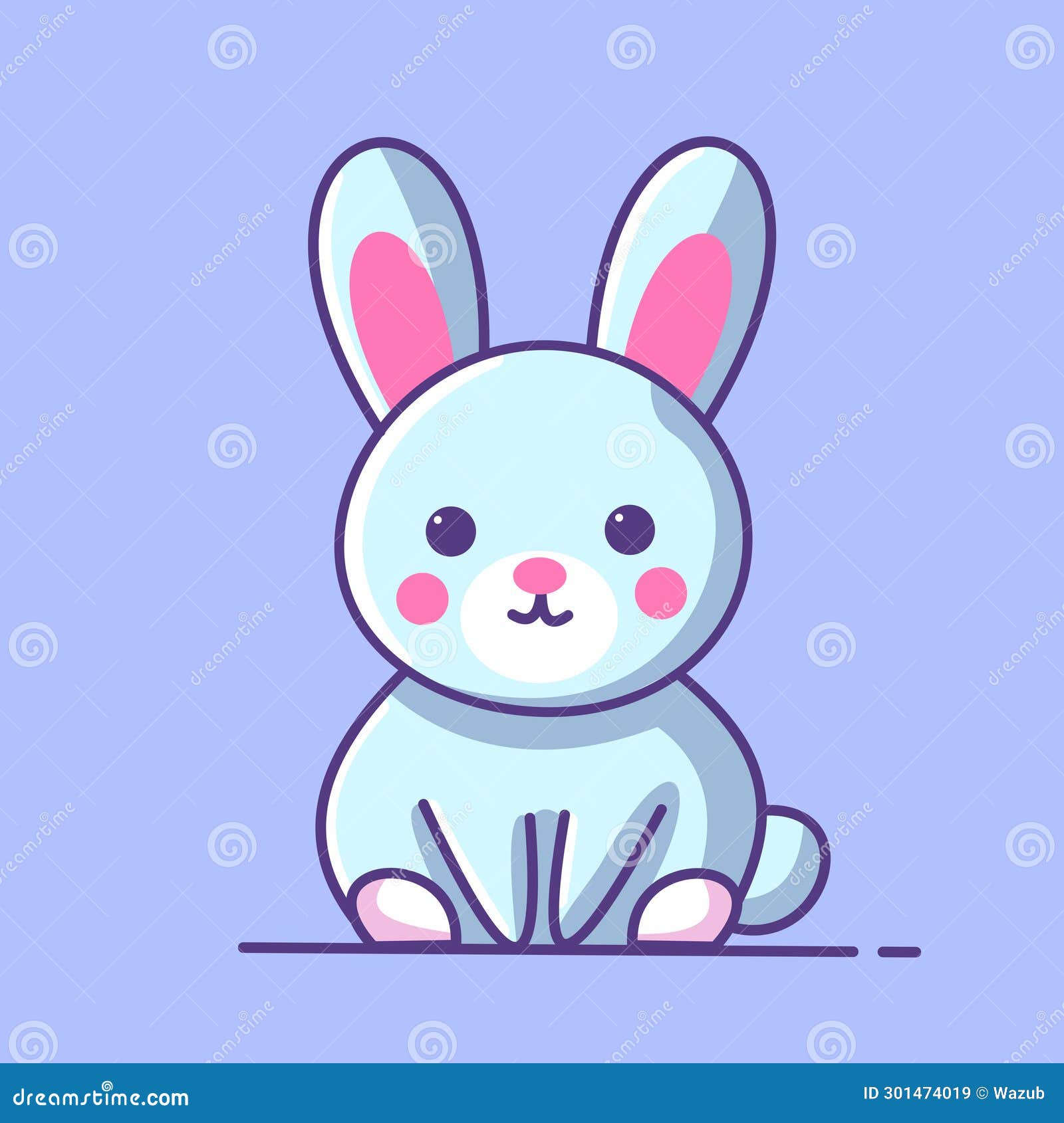 Rabbit Vector Graphic Illustration Flat 2D Icon Stock Vector ...