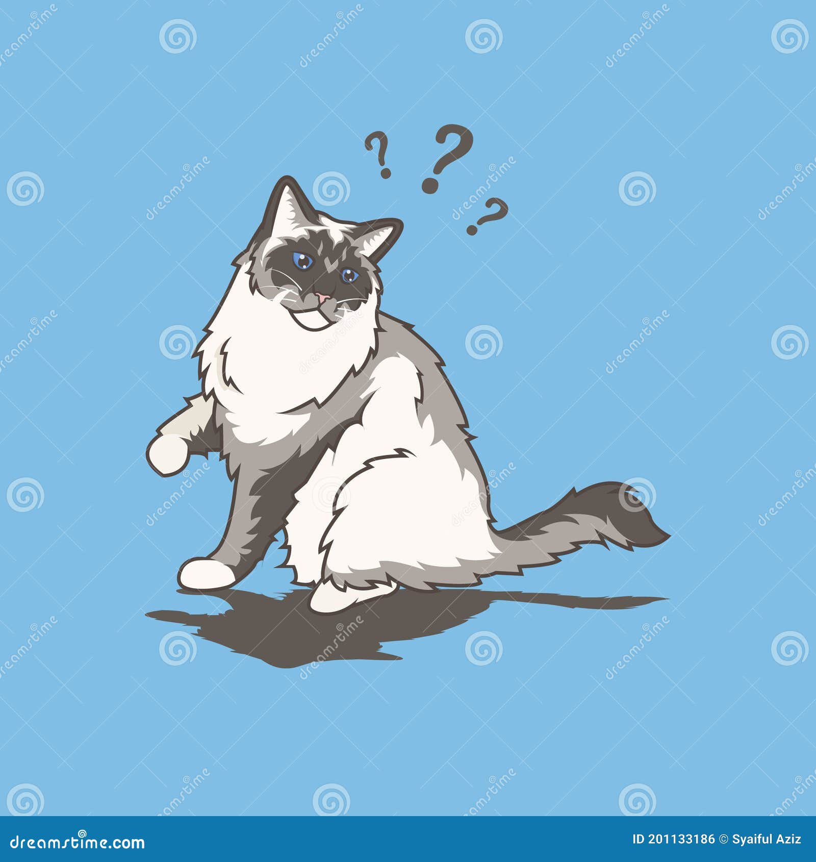 Cats_confused stock vector. Illustration of kitten, flat - 201133186