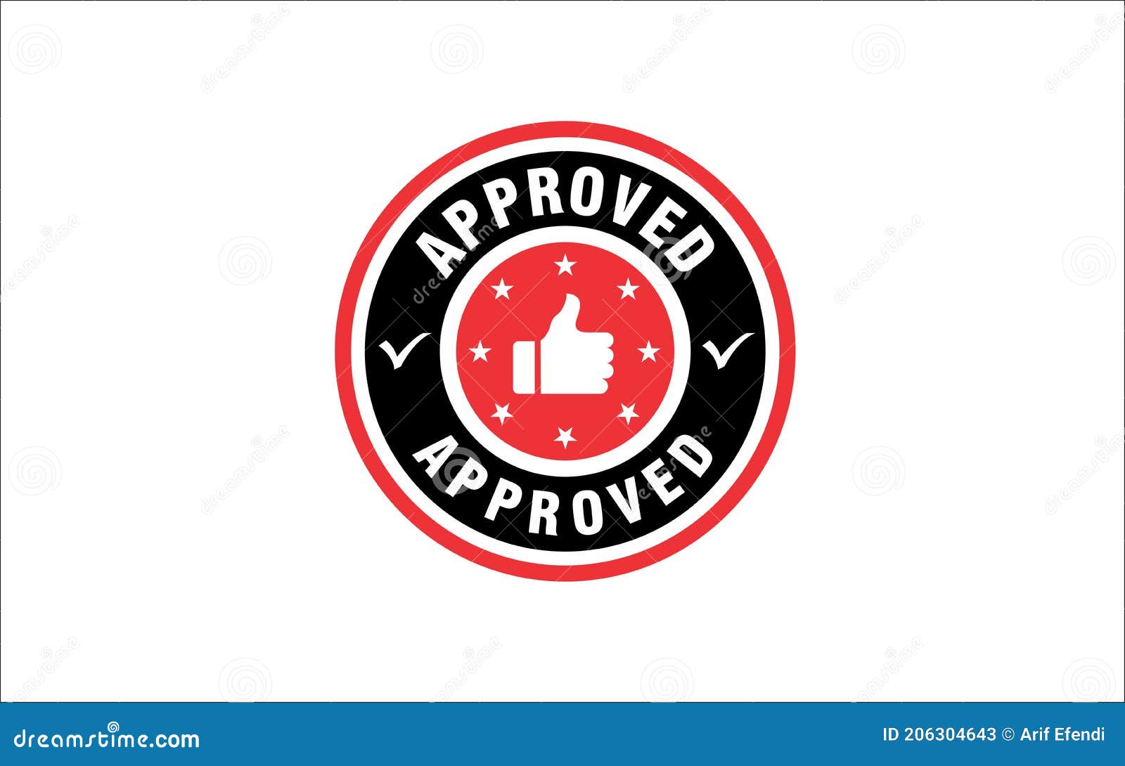 Illustration Vector Graphic of Red Stamp Approved Sign Design Template ...