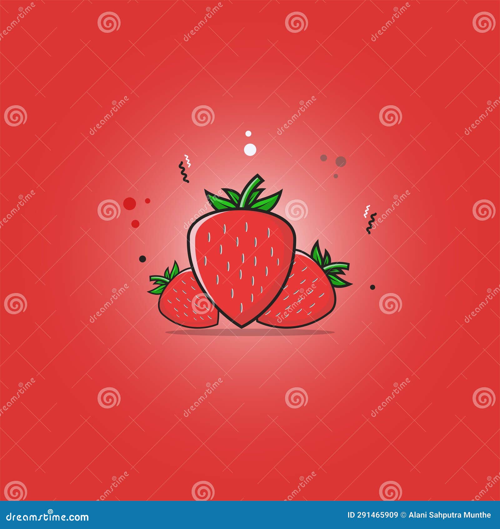 Illustration Vector Graphic of 3 Red Strawberry Stock Vector ...