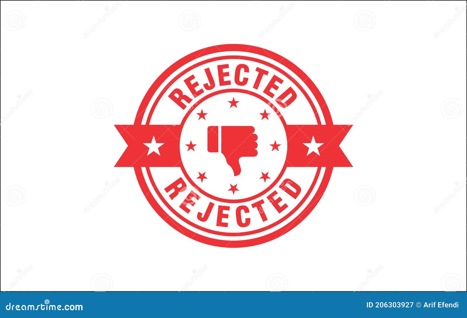 Illustration Vector Graphic of Rejected Round Stamp Sign Design ...