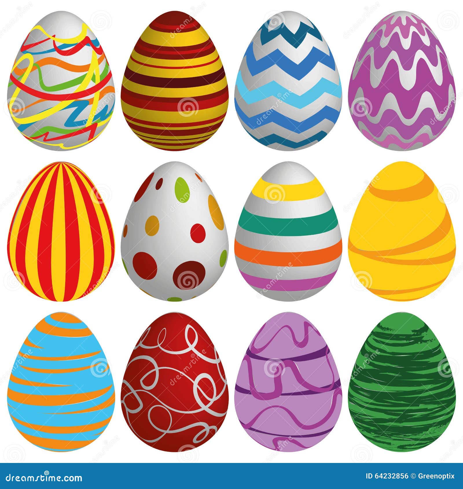 Illustration Vector Graphic Set Easter Egg Stock Vector - Illustration ...
