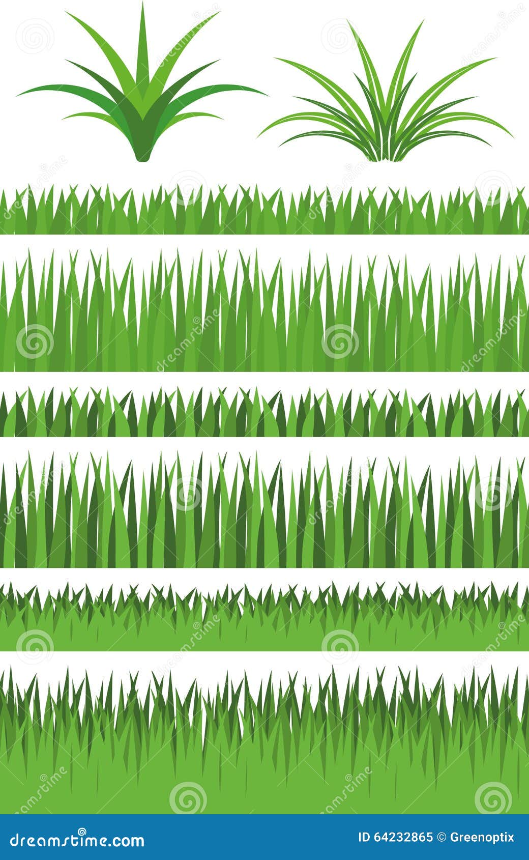 Illustration Vector Graphic Set Grass Stock Vector - Illustration of ...