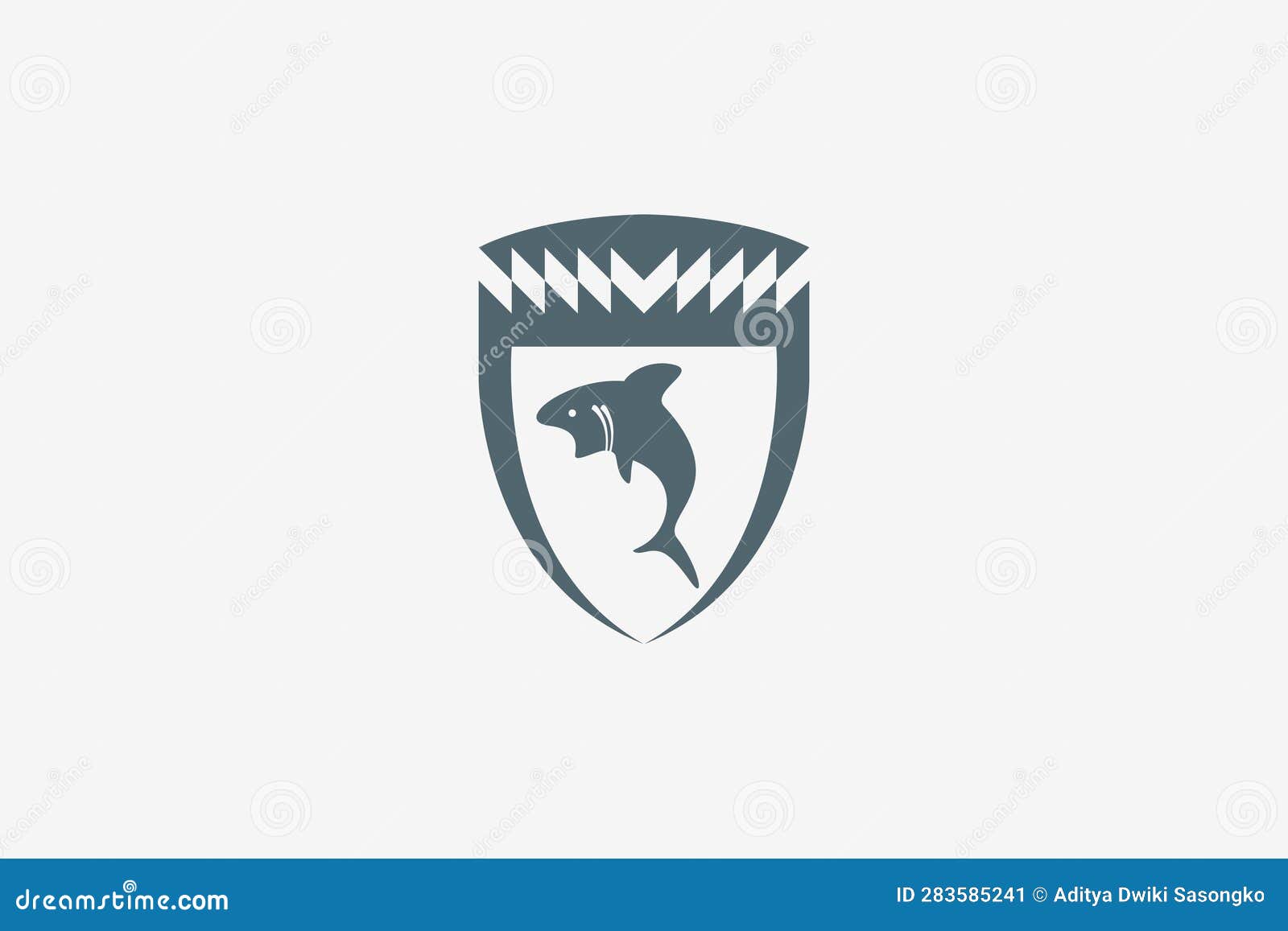 Shark emblem logo stock vector. Illustration of line - 283585241