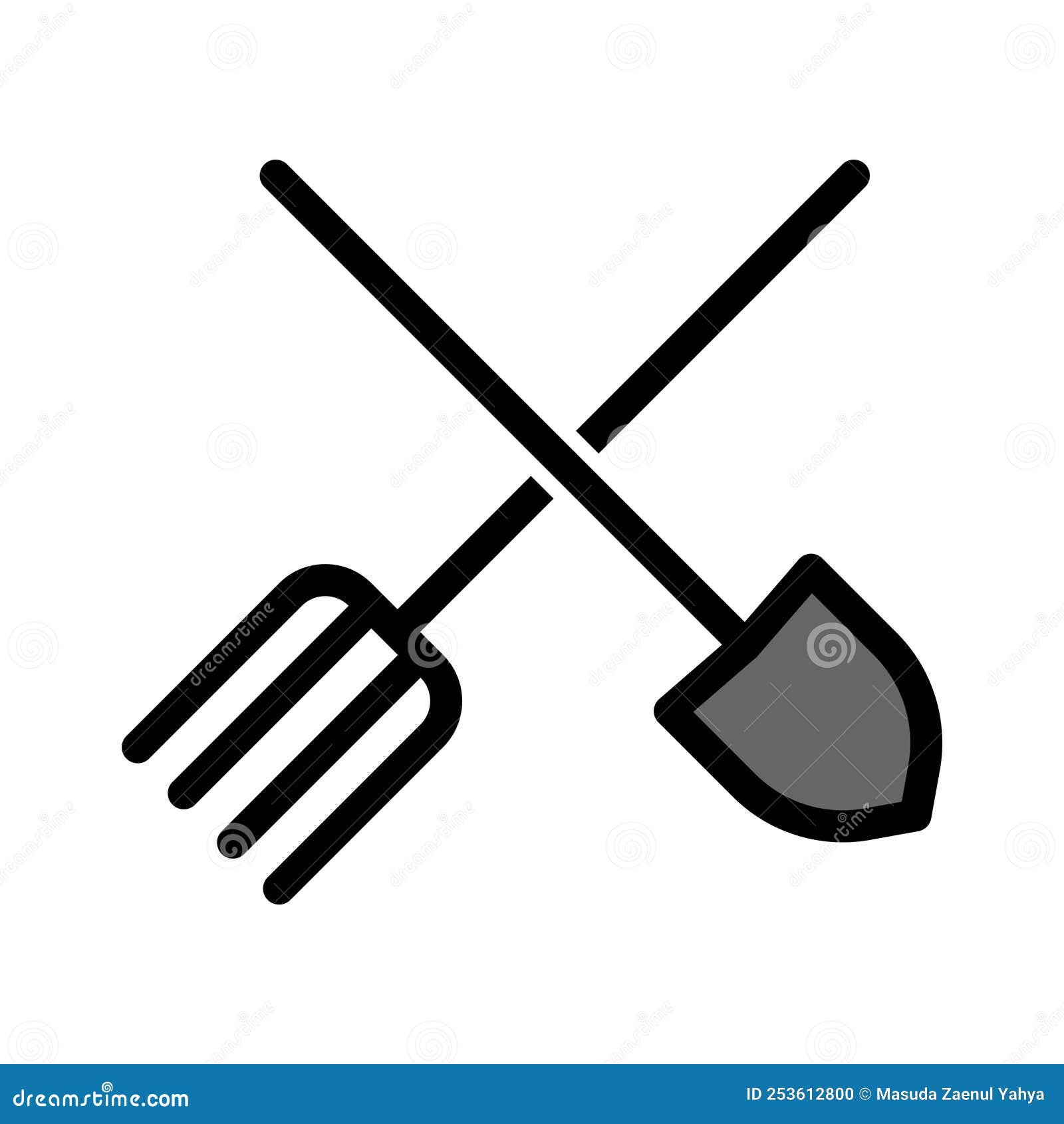 Illustration Vector Graphic of Shovel and Fork Icon Stock Vector ...