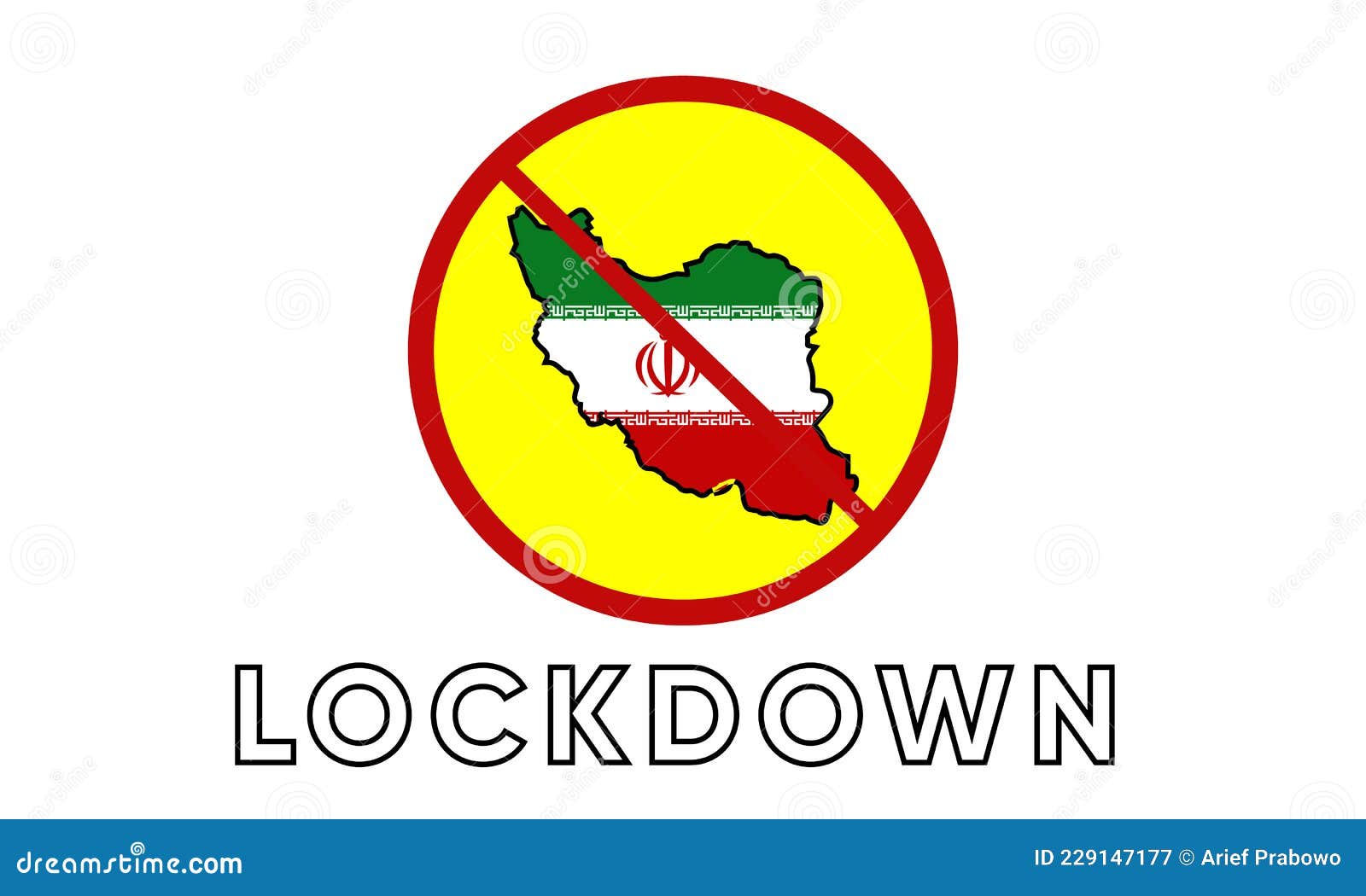 Illustration Vector Graphic of Sign Caution of Iran Lockdown. Vector ...