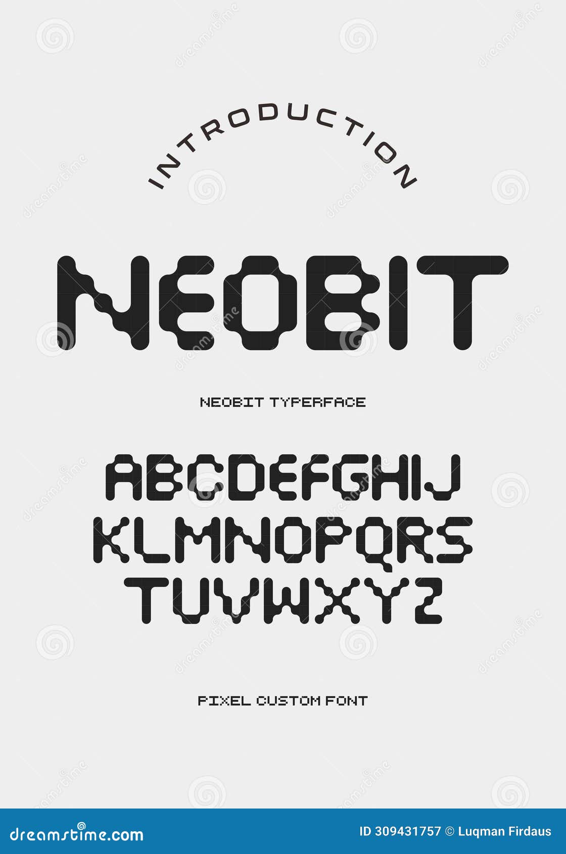Custom Modern 8 Bit Pixel Font Hand Drawn Typography Typerface Alphabet ...
