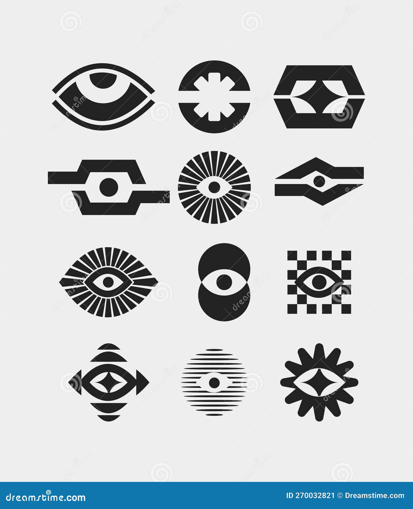 Vintage Eyes Symbol Icon Logo Vector Shape Element Mystic Pattern Set ...