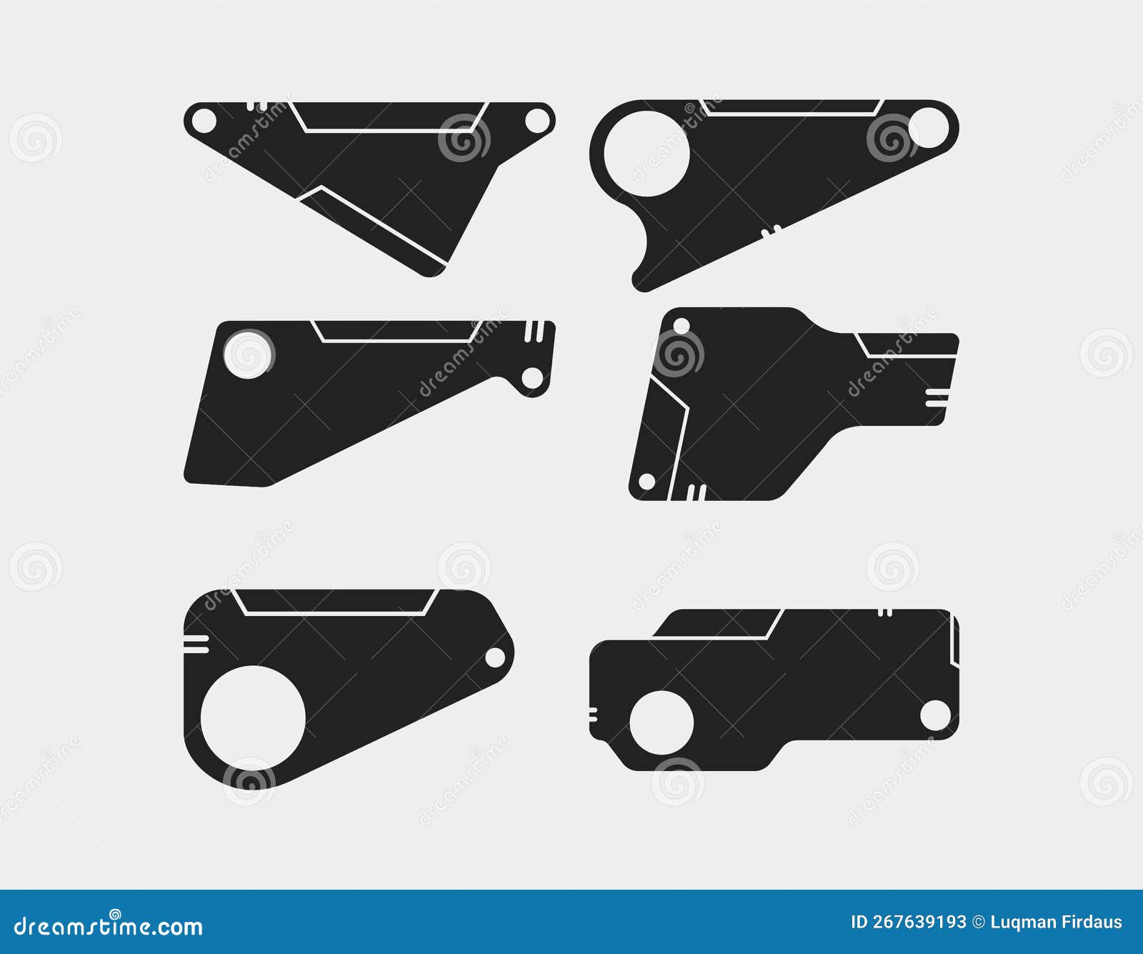 Technology HUD Element Interface Border Frame, Abstract Set GROM ...