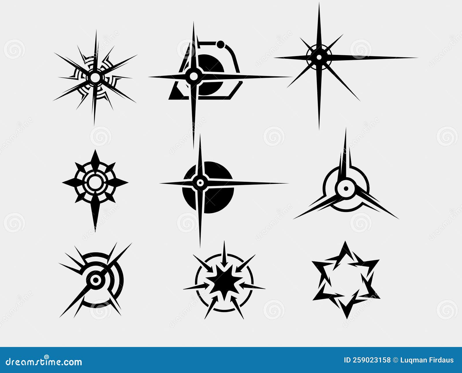 Star Explosion Flare Vector Interface Element Games Set Editable Stock ...