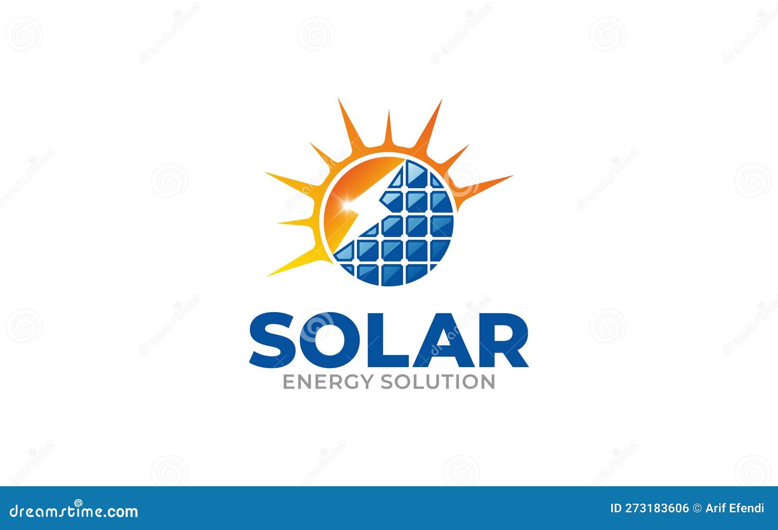 Illustration Vector Graphic of Sun Energy Solar Panels Logo Design ...
