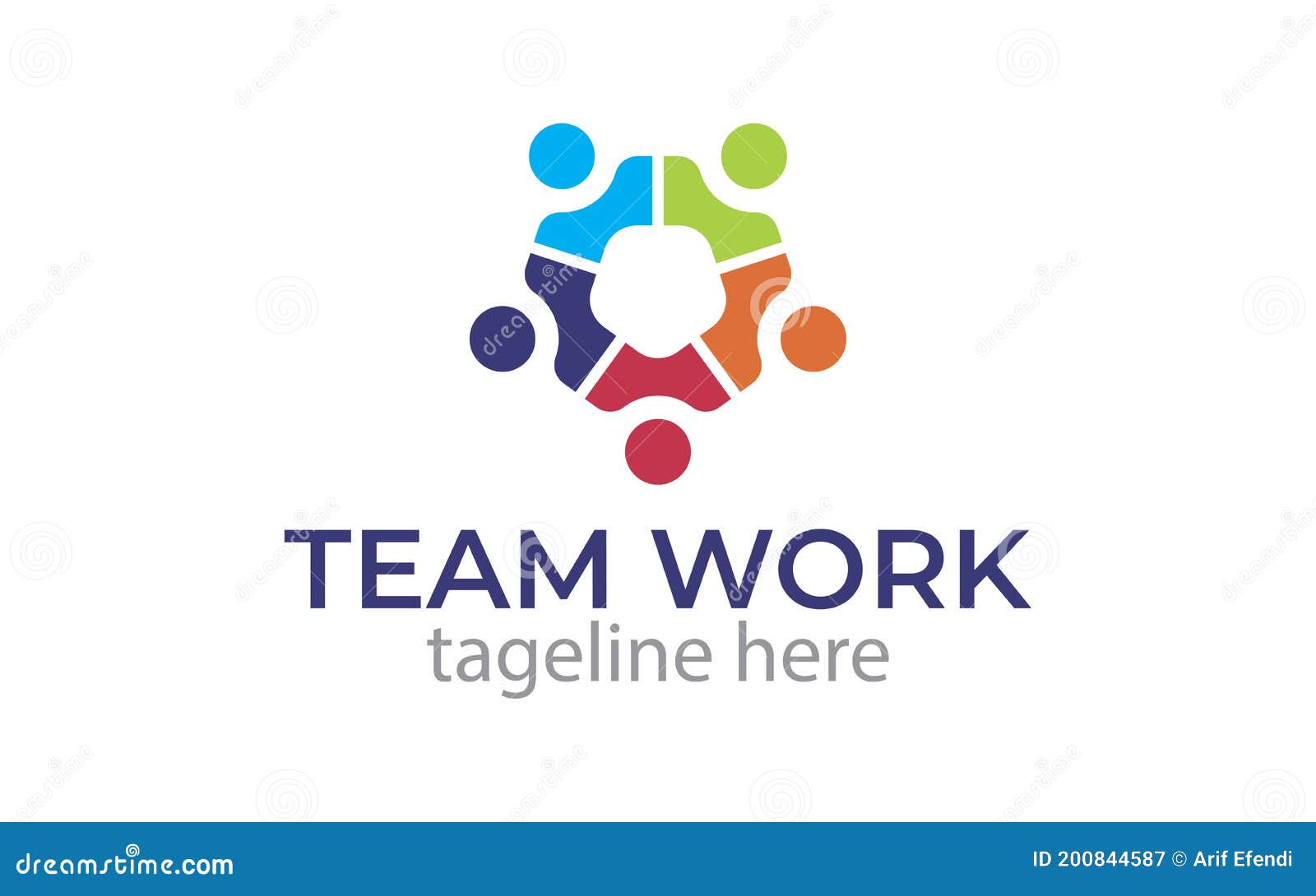 Illustration Vector Graphic of Team Work Concept Logo Design Stock ...