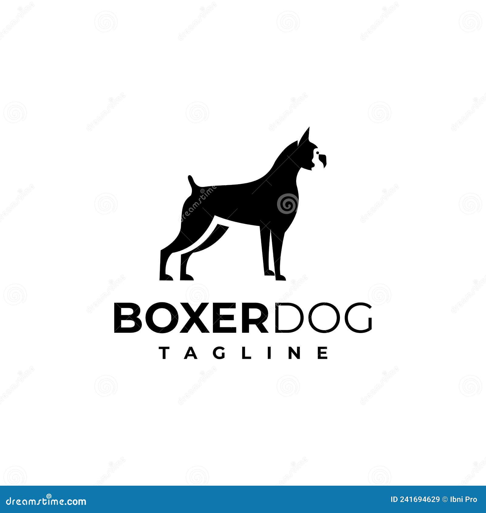 Boxer Dog Silhouette Logo Cartoon Vector | CartoonDealer.com #241694629