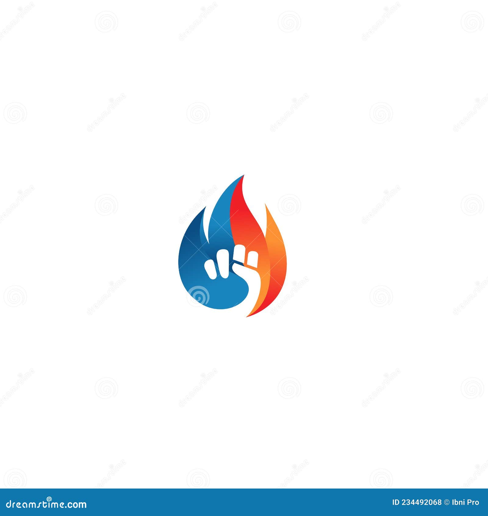 Fire hand logo stock vector. Illustration of vector - 234492068