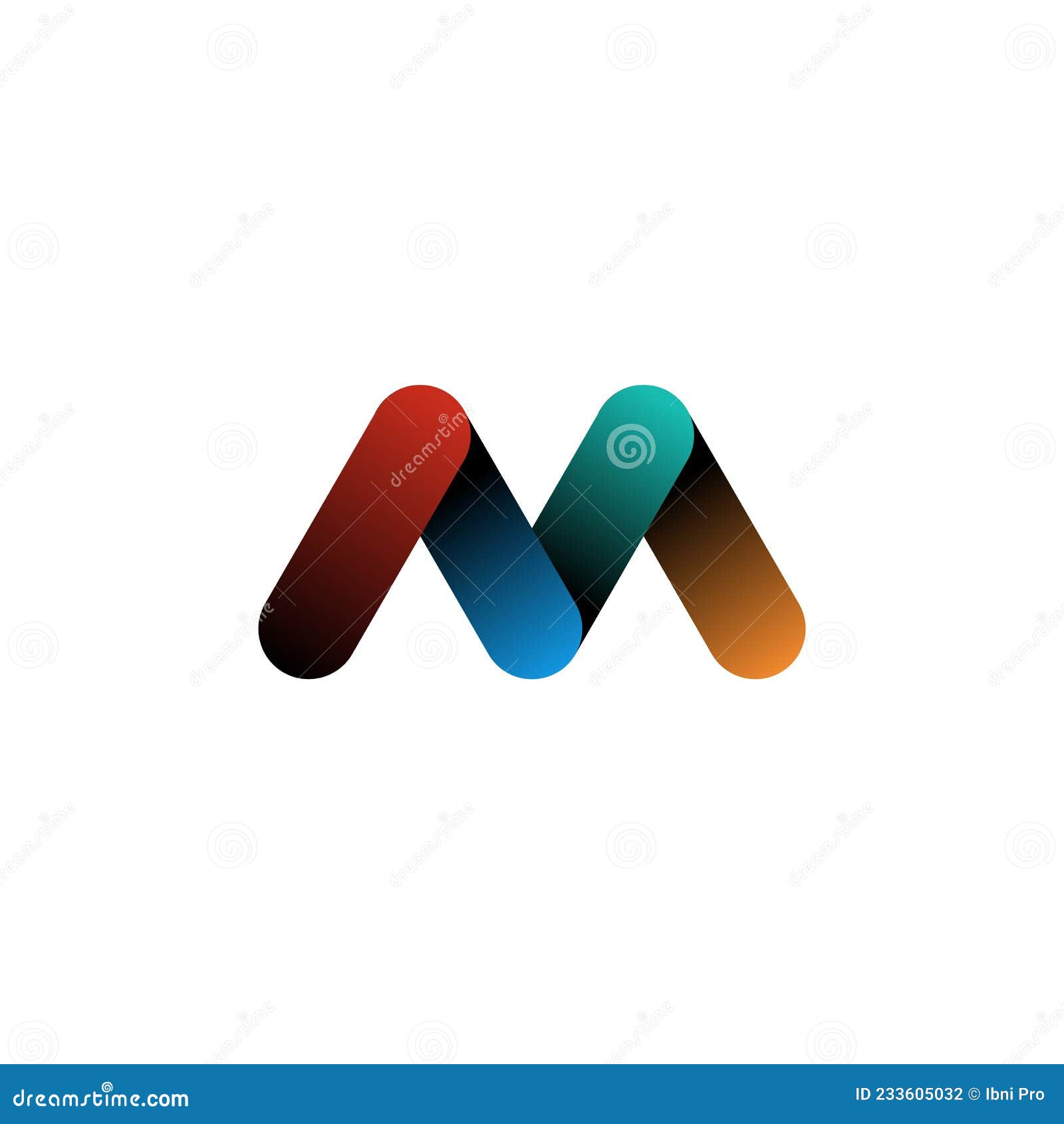 Letter M colorful logo stock vector. Illustration of vector - 233605032