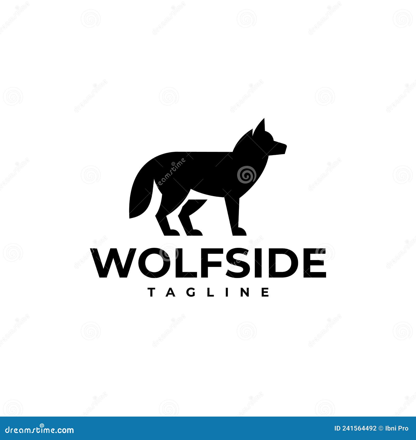 Wolf side silhouette logo stock vector. Illustration of white - 241564492