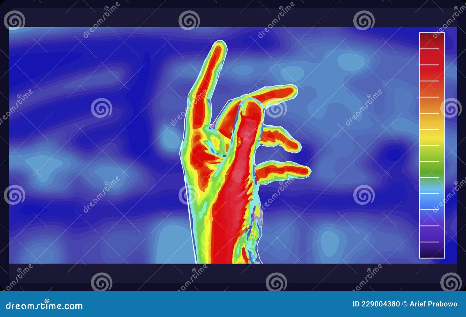 Illustration Vector Graphic of Thermal Image Scanning Human Hands and ...