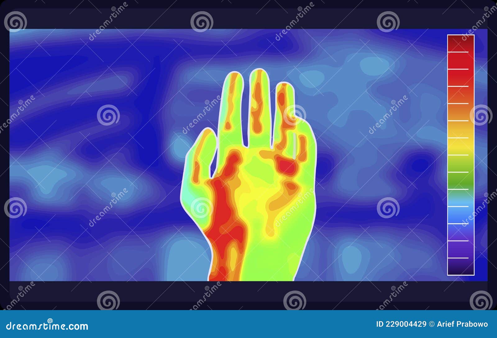 Illustration Vector Graphic of Thermal Image Scanning Human Hands and ...