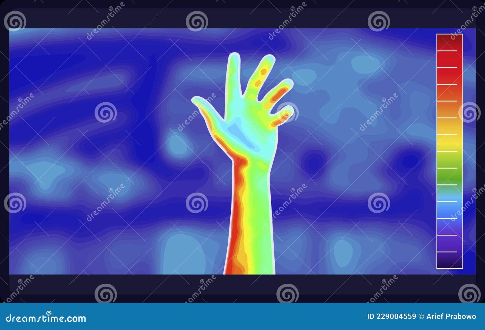 Illustration Vector Graphic of Thermal Image Scanning Human Hands and ...