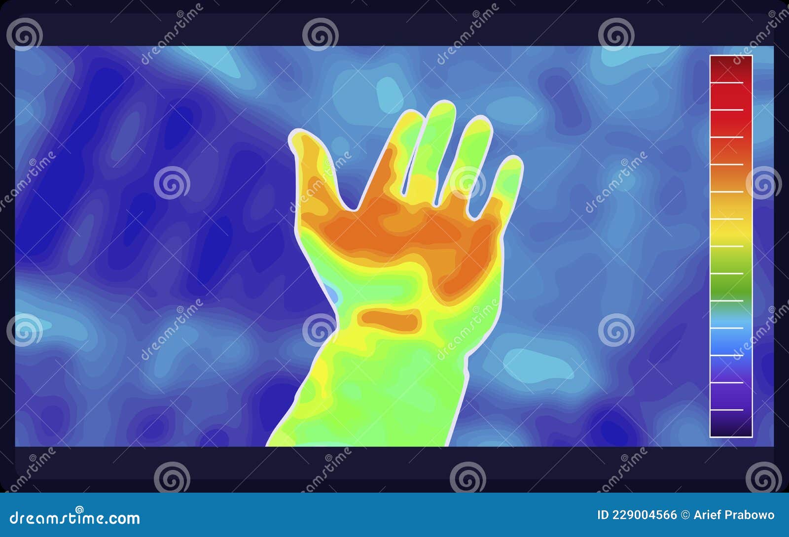 Illustration Vector Graphic of Thermal Image Scanning Human Hands and ...