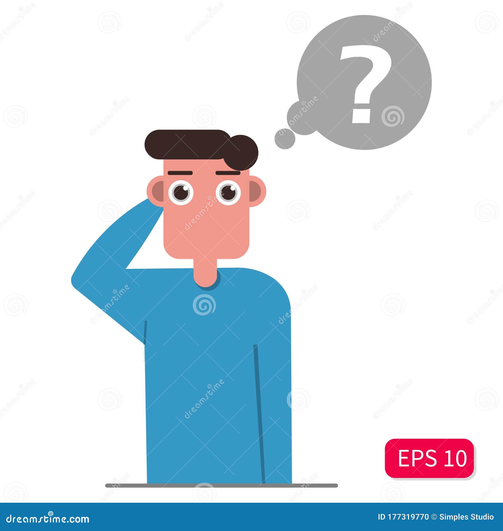 Vector Graphic of Thinking or Solving Problem Stock Vector ...