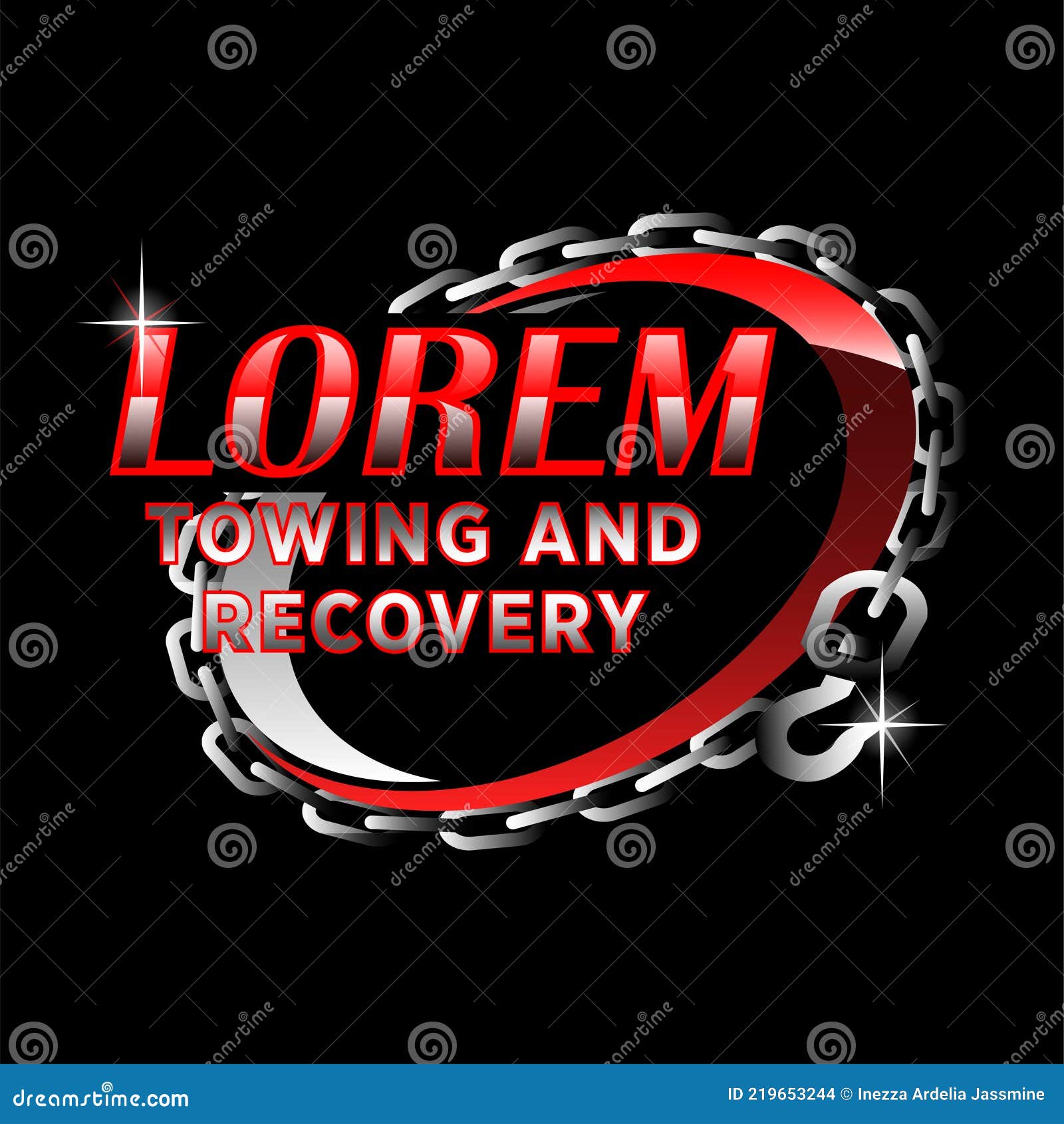 TOWING & RECOVERY Logo Design Vector Illustration | CartoonDealer.com ...